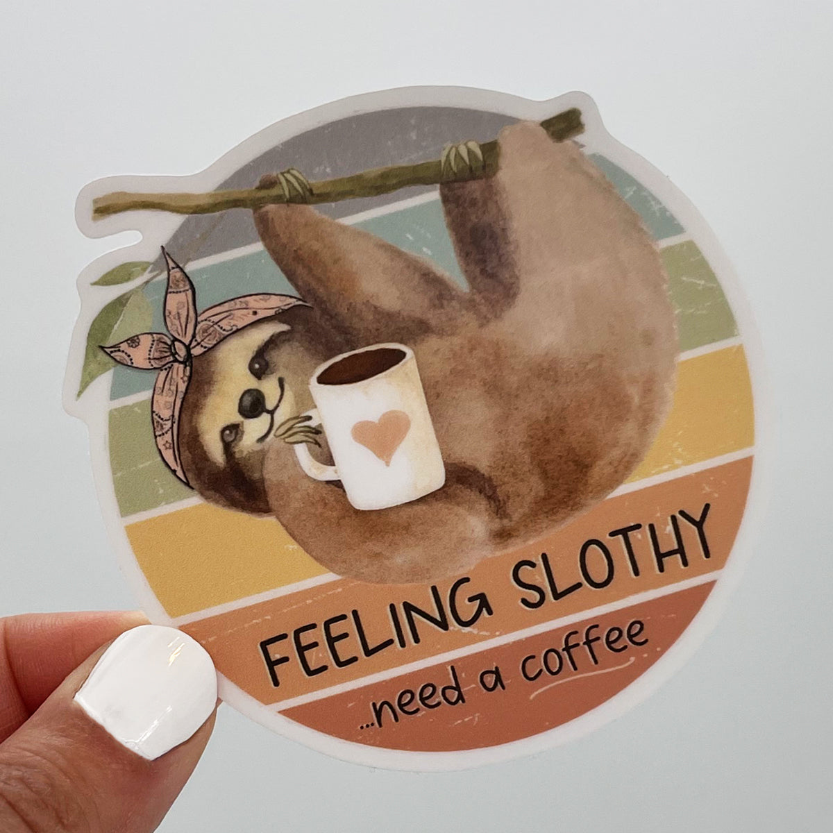 Slothy Coffee Sticker – Scenic Route Design Co.