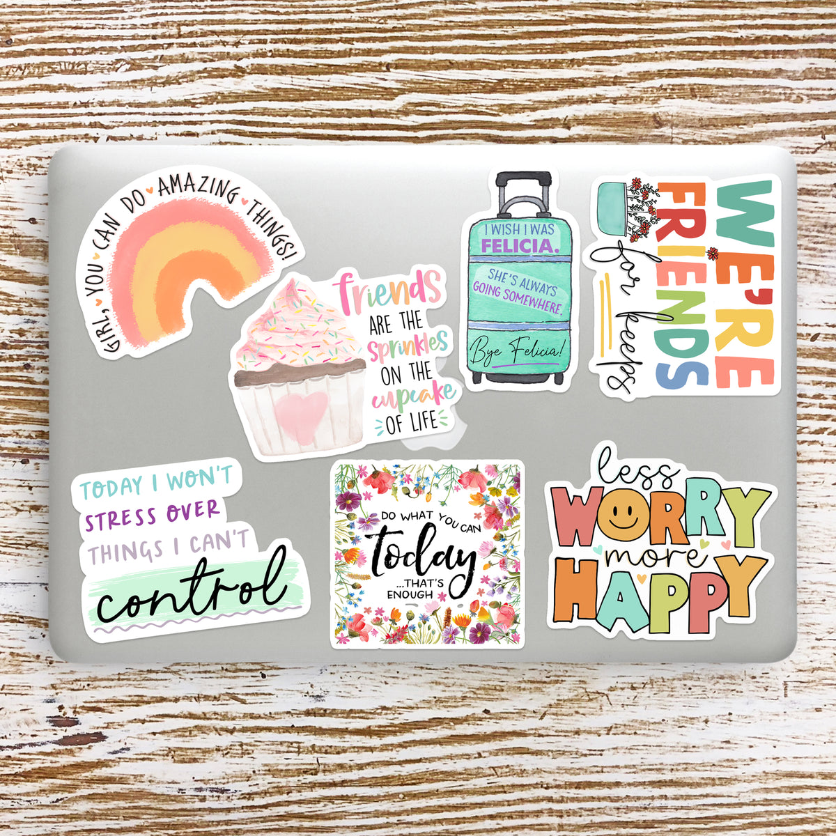 Less Worry More Happy Face Sticker – Scenic Route Design Co.